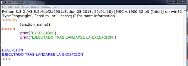 APRENDER A PROGRAMAR CON PYTHON: TRATAMIENTO DE EXCEPCIONES