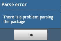 Android : There is a problem parsing the package - Solution | Parse error