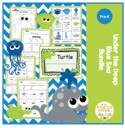 Under the Deep Blue Sea Bundle ~ Preschool Printables