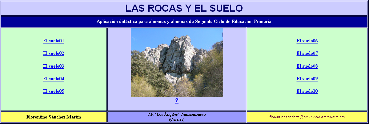 Las TIC en Primaria: LAS ROCAS, EL AGUA Y EL RELIEVE (I)