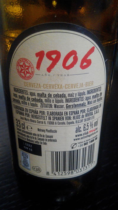 The Corner Of Beer: 1906 Special Reserve, Estrella Galicia
