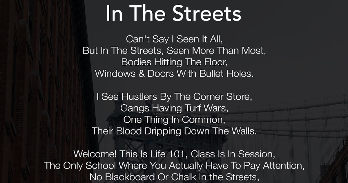 Life On The RED Lane: In The Streets (POEM)