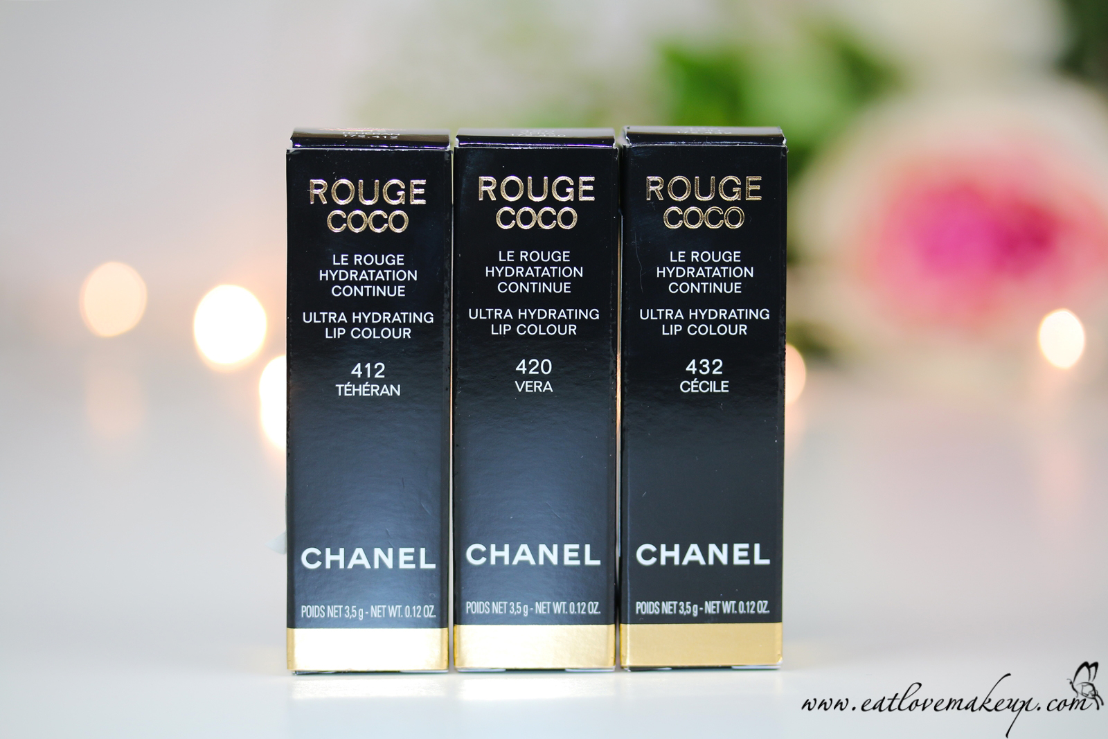 Chanel Rouge Coco 402 Adrienne, 412 Téhéran, 416 Coco, 420 Vera, 426 ...
