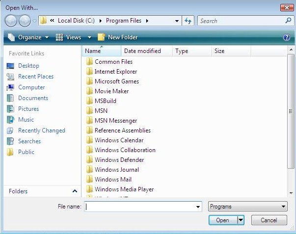 How to change what program opens a certain file in Windows Vista ...