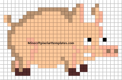 Minecraft Pixel Art Templates: Spider pig