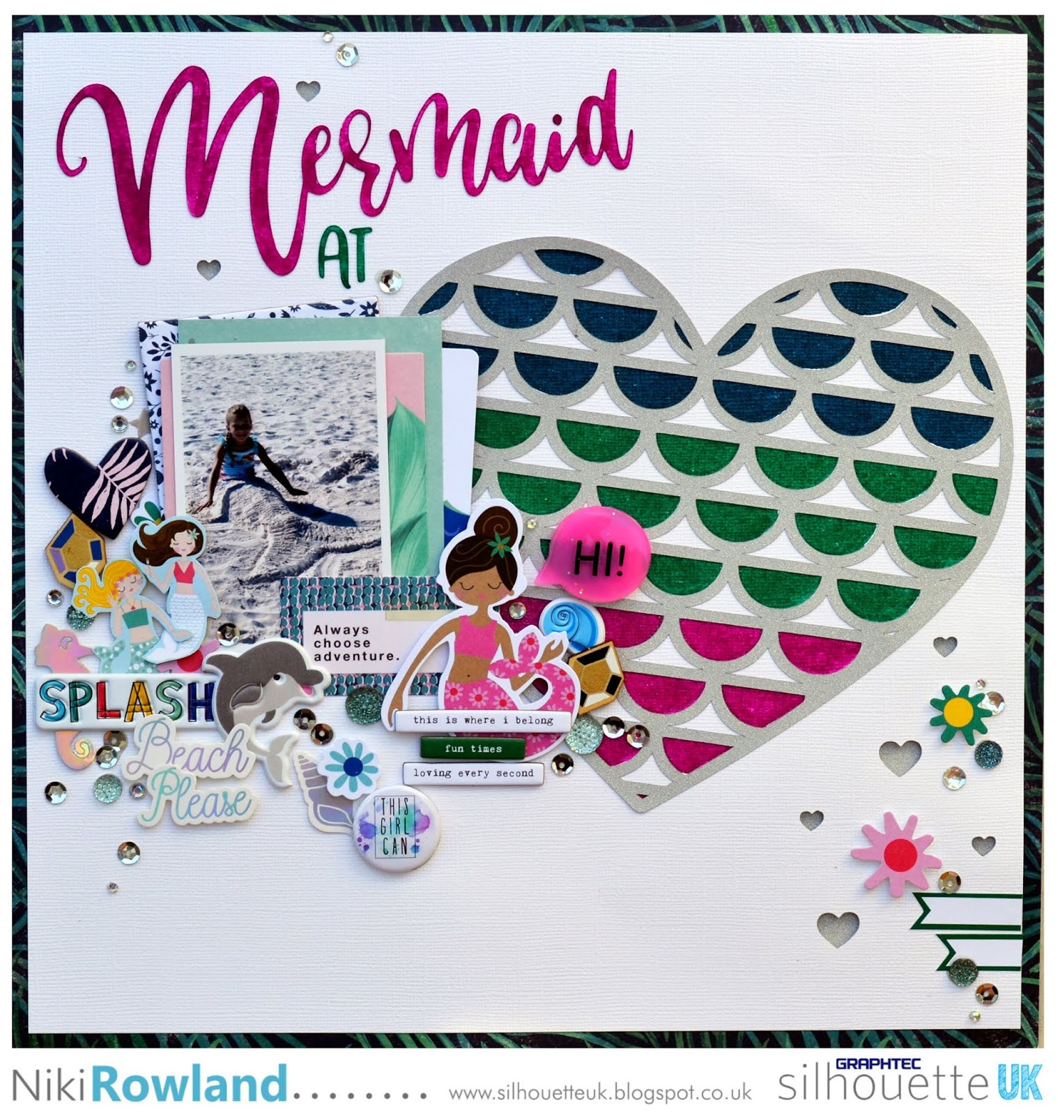 Silhouette UK: Mermaid at Heart Layout using Glitter Sticker Paper ...