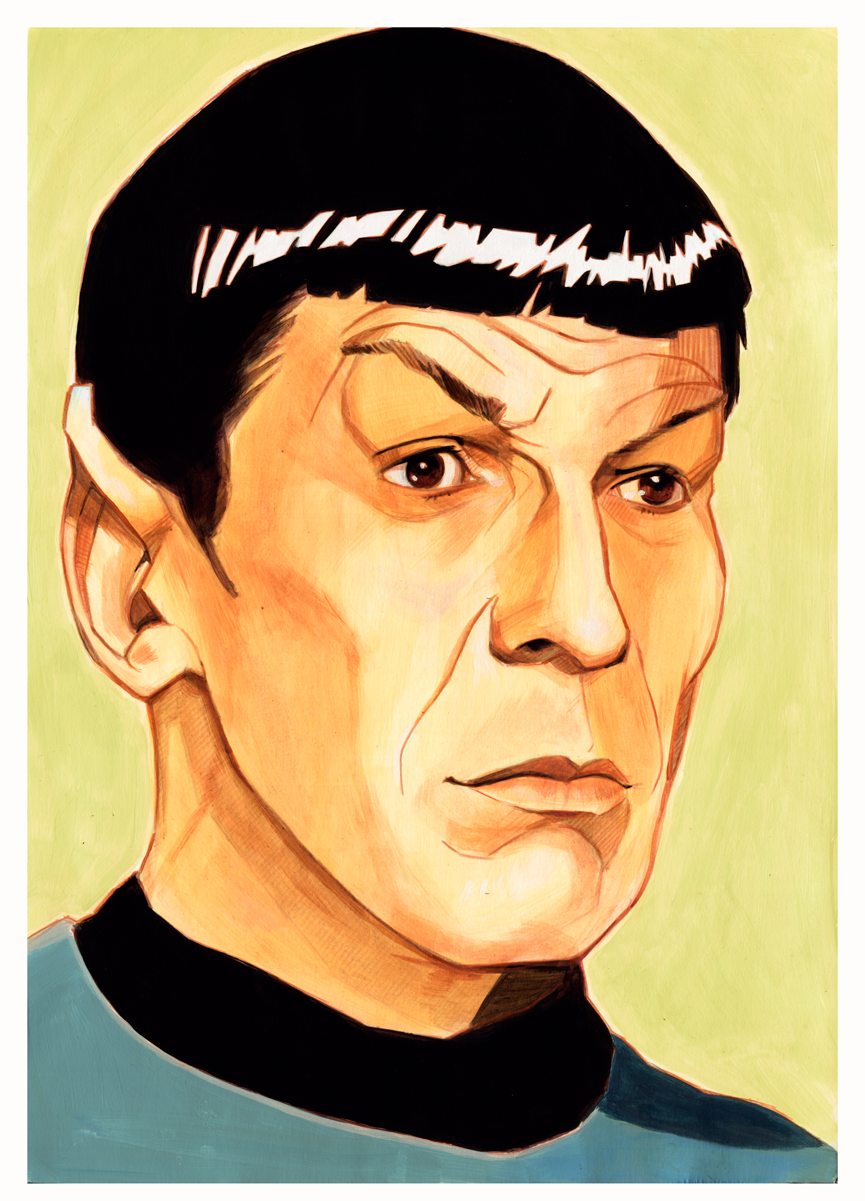 The Sunday Dog Parade: Leonard Nimoy as Spock Tribute Painting