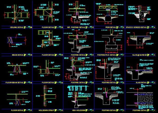 CAD Drawings Free Download: Construction Details 1 - CAD Drawings Download
