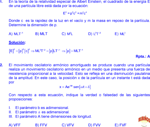 Análisis Dimensional Ejercicios y problemas Resueltos pdf