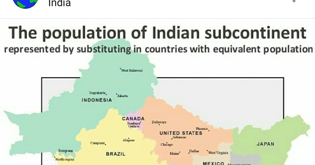 FÓRMULA GEO: Quais países cabem demograficamente no subcontinente indiano.
