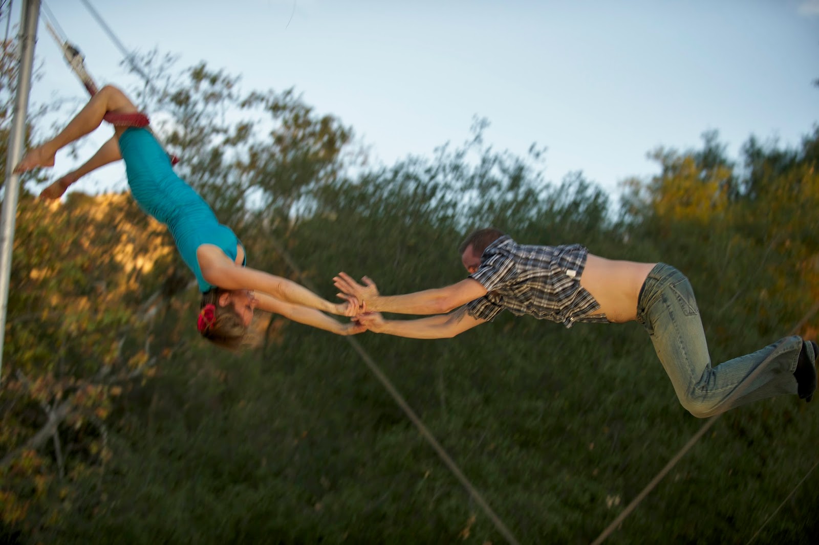 Sensory Overload: Engagement Photo Shoot at the Trapeze Rig