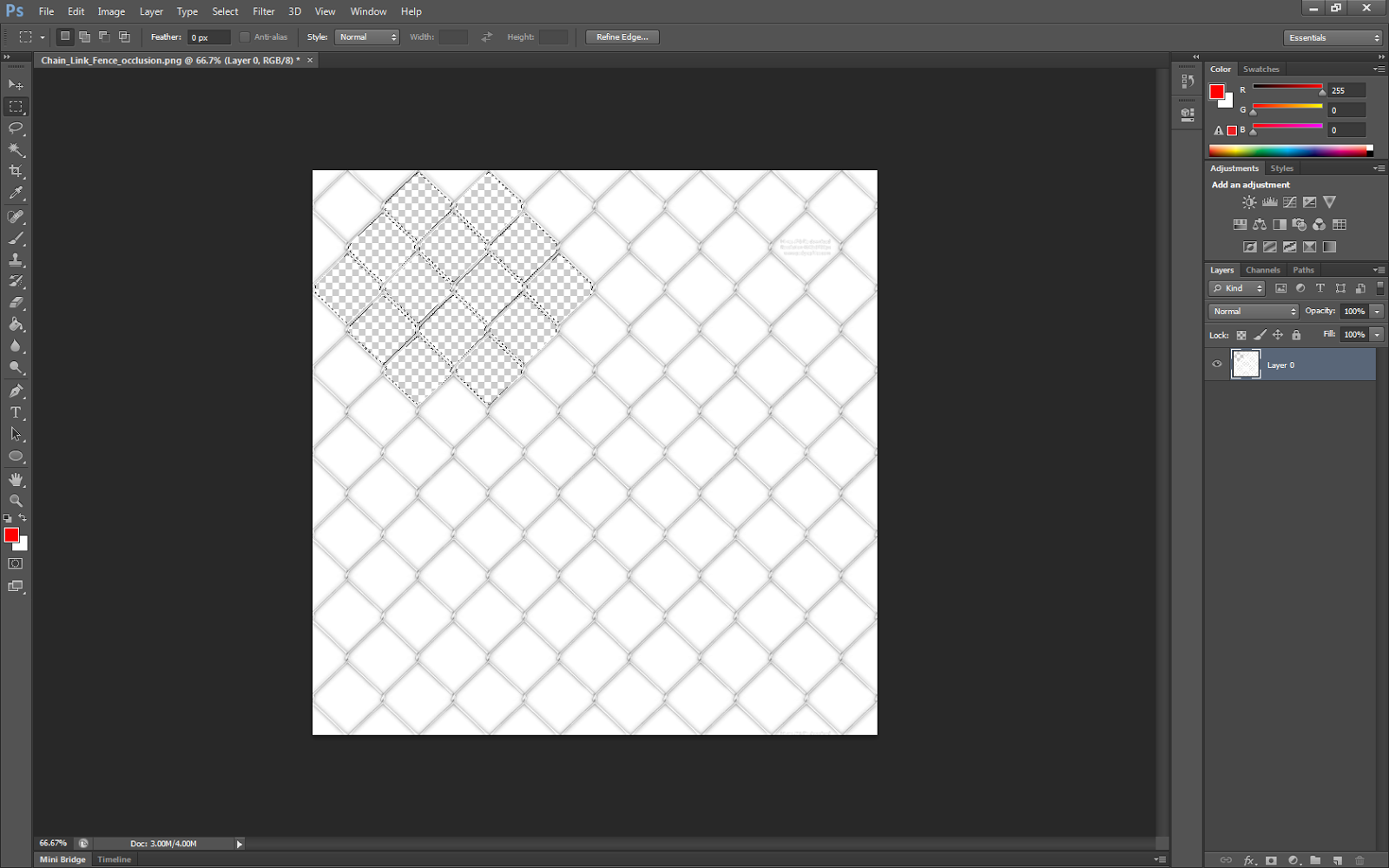 Matthew Adrian Rose Portfolio: Chain Link Fence Alpha Map