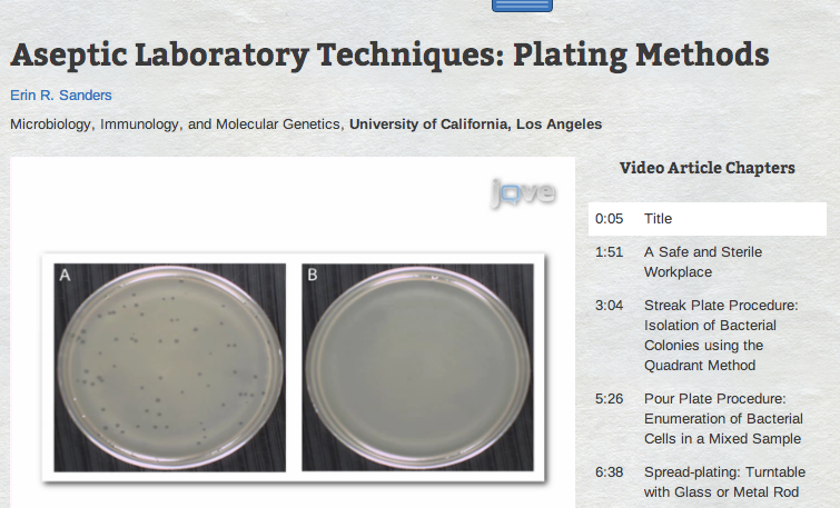 BIOSEGURIDAD Y BIOCUSTODIA: VIDEO: Aseptic laboratory techniques ...