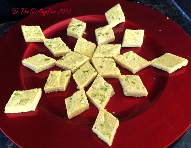 The Sizzling Pan: "Treats for Diwali"- Besan Burfi