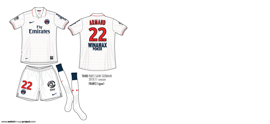 Football teams shirt and kits fan: 1970-2010 (Generation PSG) shirts