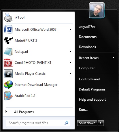 TiPS_KoMPuTeR: Cara Mengatur Tampilan Start Menu Windows 7