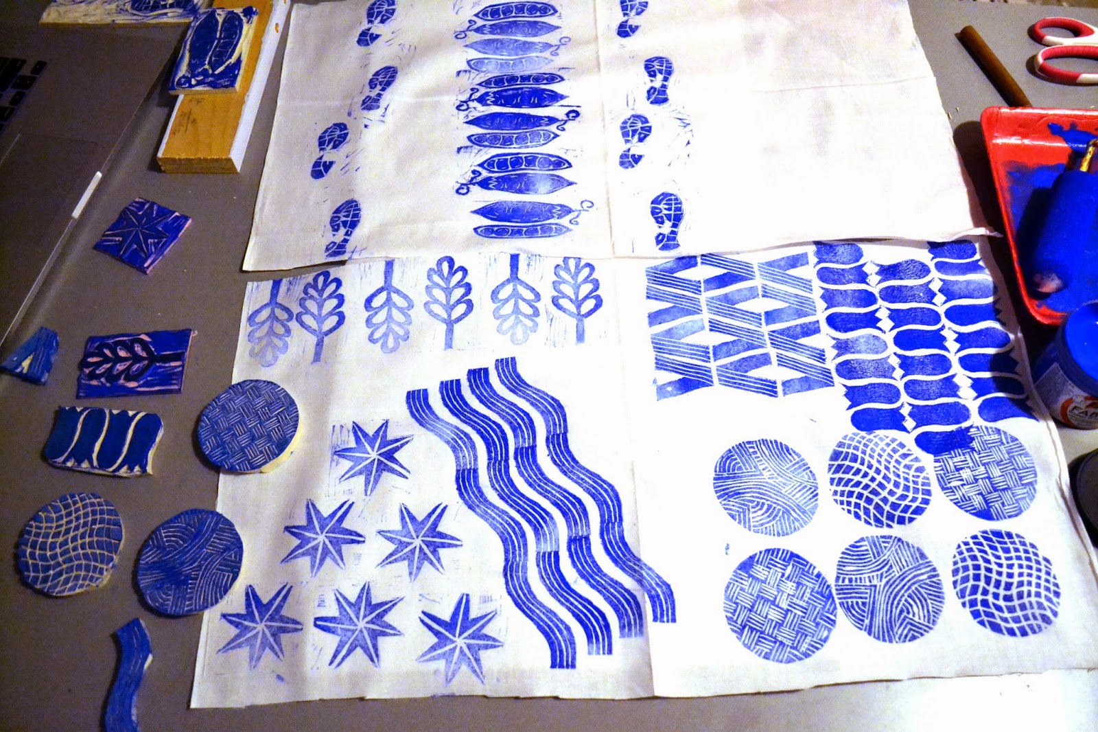 The Snarky Beagle: Design, Carve, Print: Block Printing Class Day 1