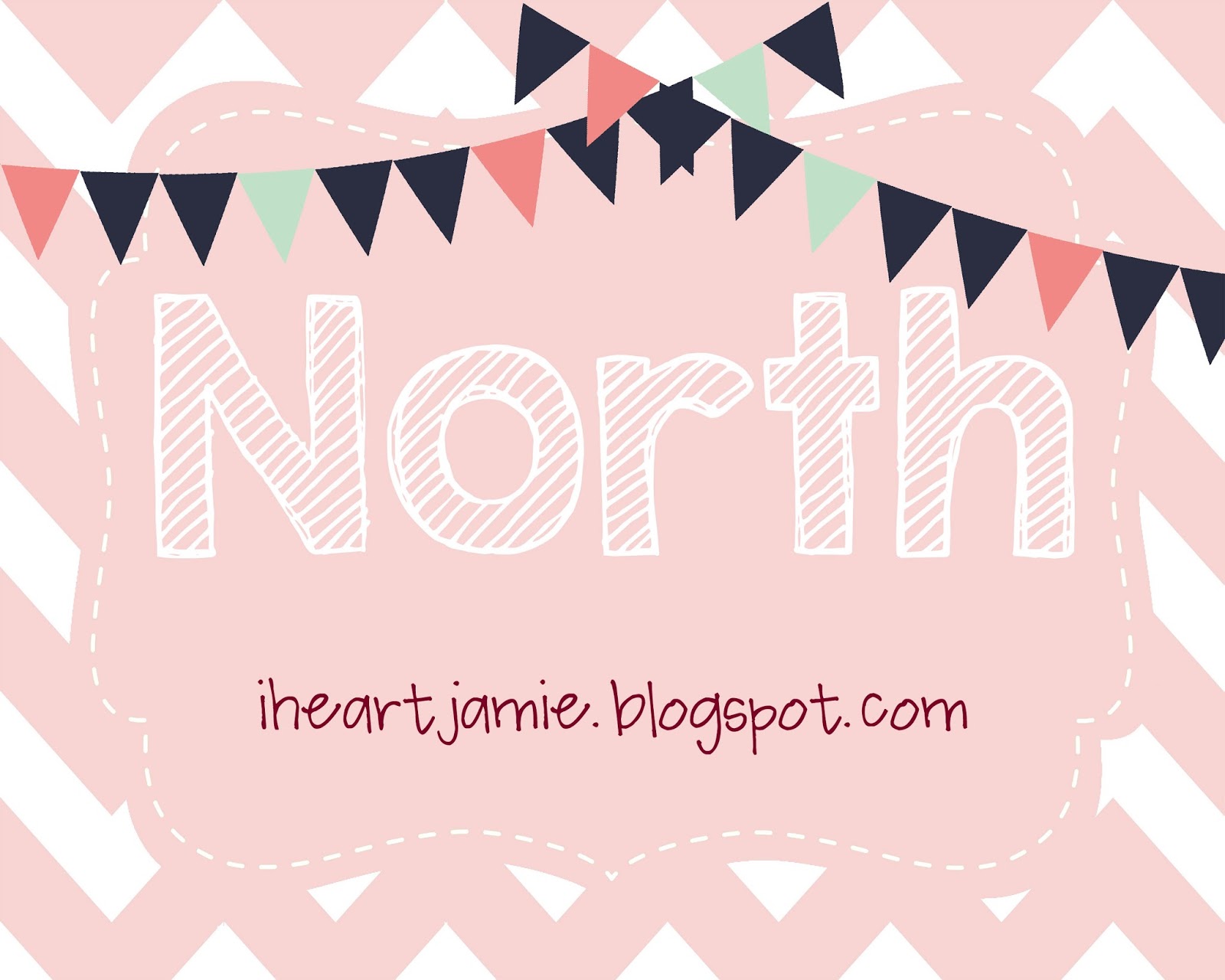 iHeart: Printable: Teaching: Cardinal Direction Signs