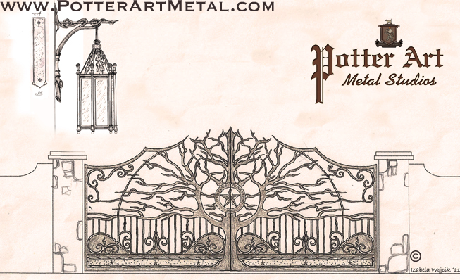 Potter Art Metal Studios: Wrought Iron Tree Gates