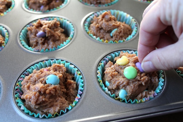 Food Lust People Love: Peanut Butter M&M Muffins #MuffinMonday