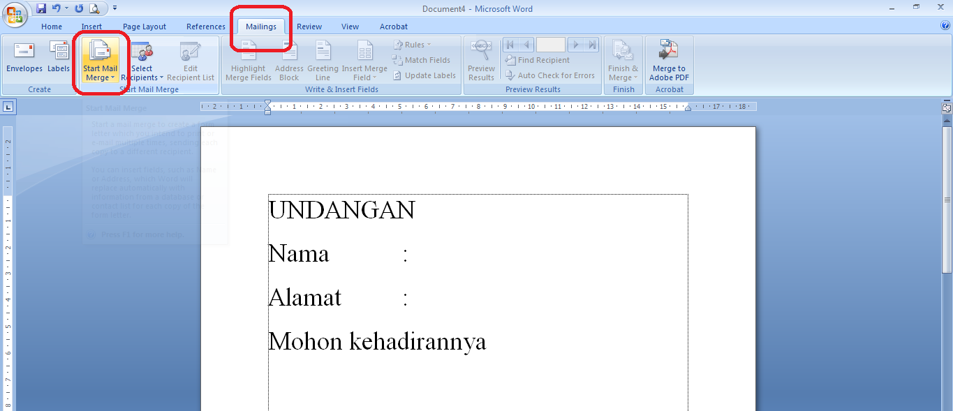 Fungsi Mailings Di Microsoft Word | BelajarKOMPUTER