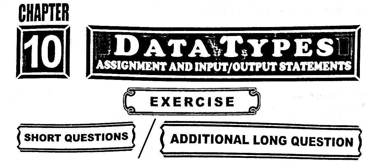 Computer Unit no : 10 Exercise Questions Notes for Class 10th | Notes
