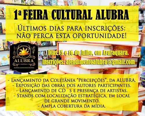 diário dos escritores: 1ª Feira Cultural ALUBRA