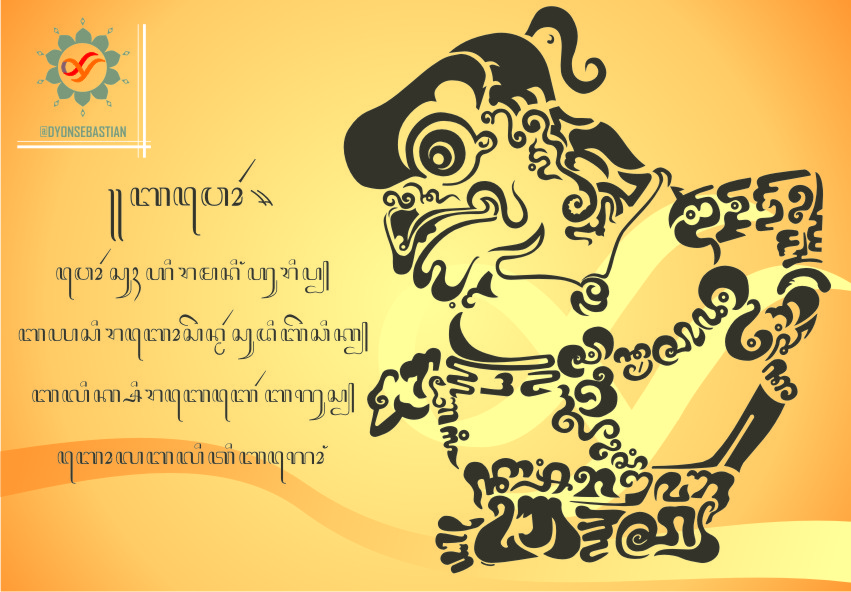 Vektor Kaligrafi Aksara Jawa: Wayang Punakawan | Carakan Jawa