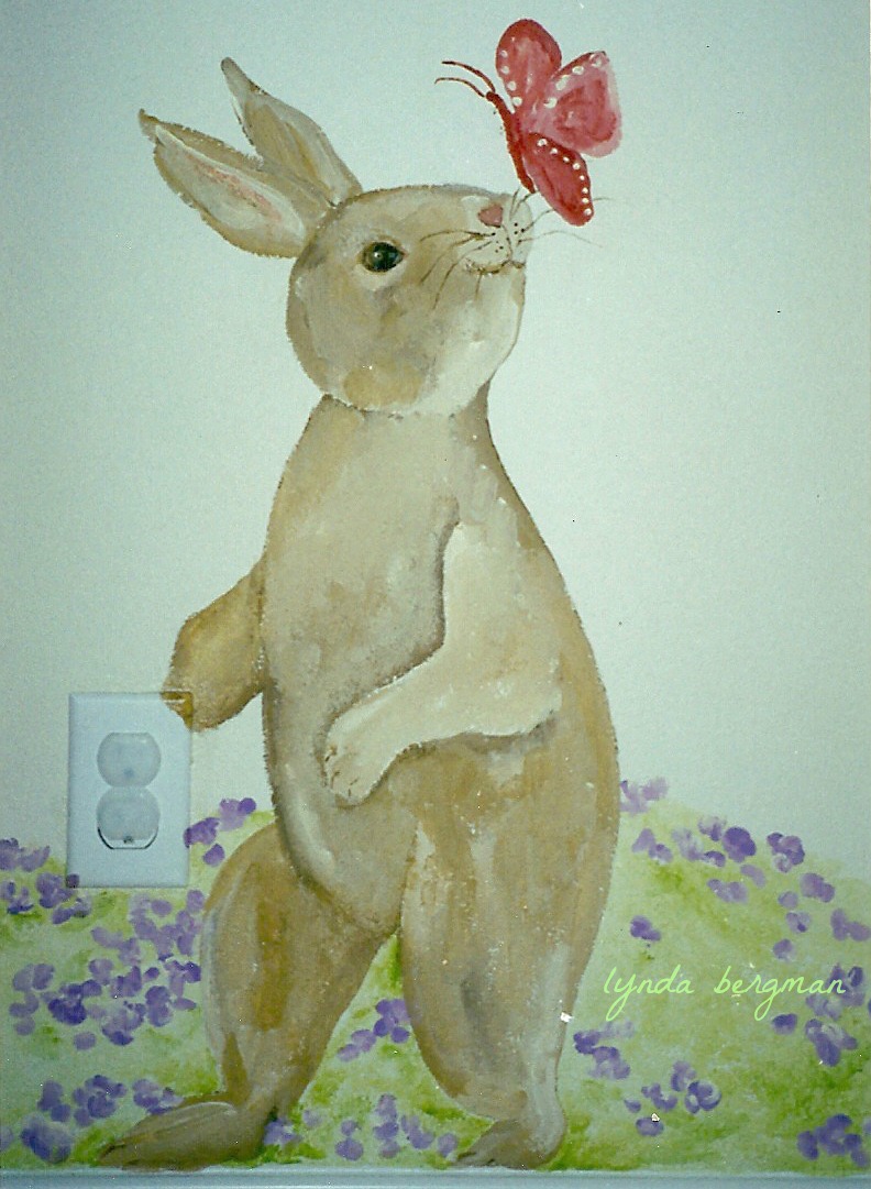 LYNDA BERGMAN DECORATIVE ARTISAN: HAND PAINTED BUNNY MURAL ~ LITTLE ...