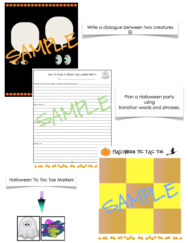 Teacher Park: Halloween Task Cards and Writing Activities