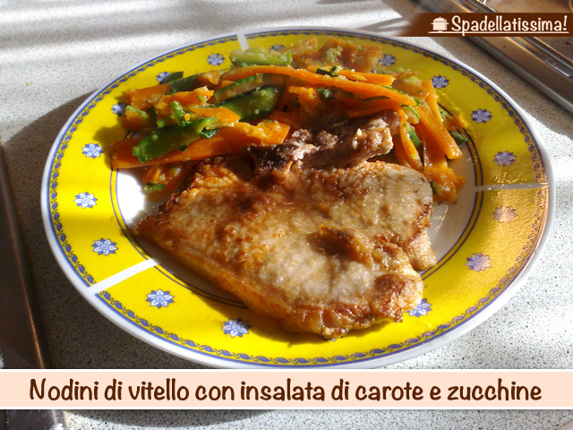 Nodini di vitello con insalata di carote e zucchine - Spadellatissima