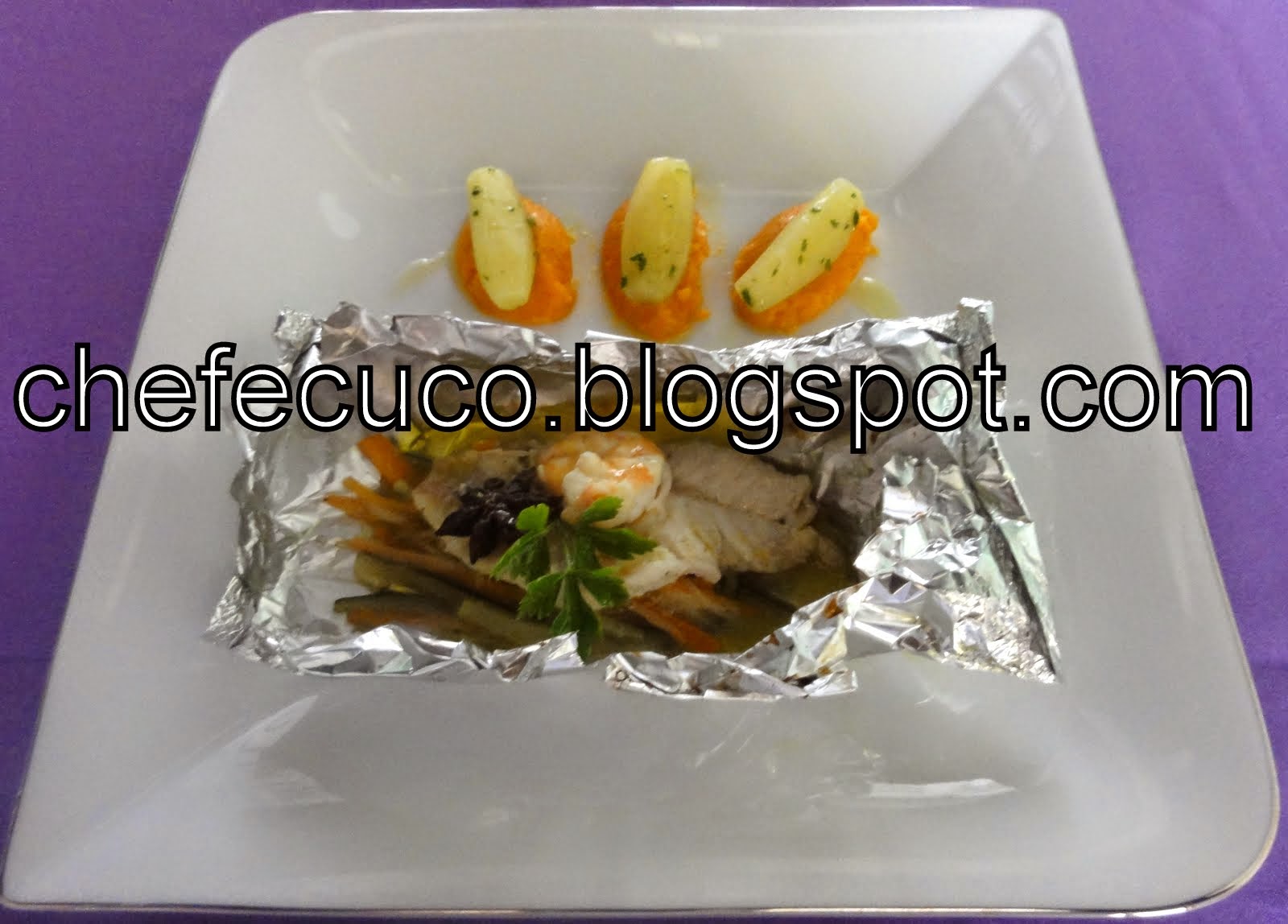 O mundo da culinária: Filete de robalo em "papillote"