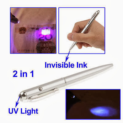 Penna con inchiostro invisibile - Led UV - Per banconote False- Per ...