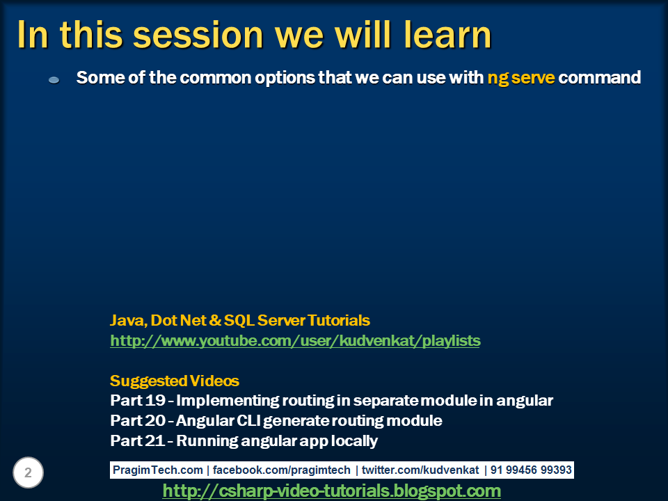 Sql server, .net and c# video tutorial: Angular cli ng serve options ... Sql server, .net and c# video tutorial: Angular cli ng serve options ...