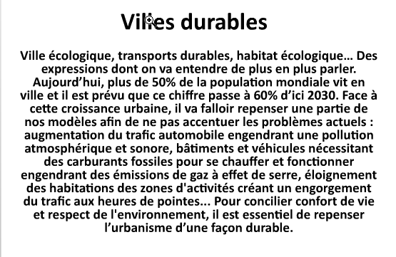 Villes durables