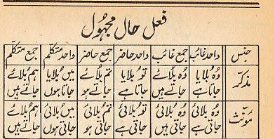 Urdu grammar online: afaal majhool