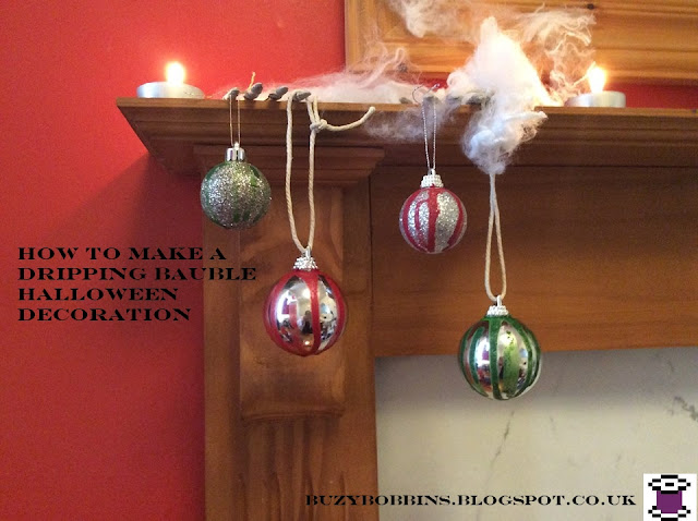 Buzy Bobbins: How to make a dripping bauble Halloween decoration
