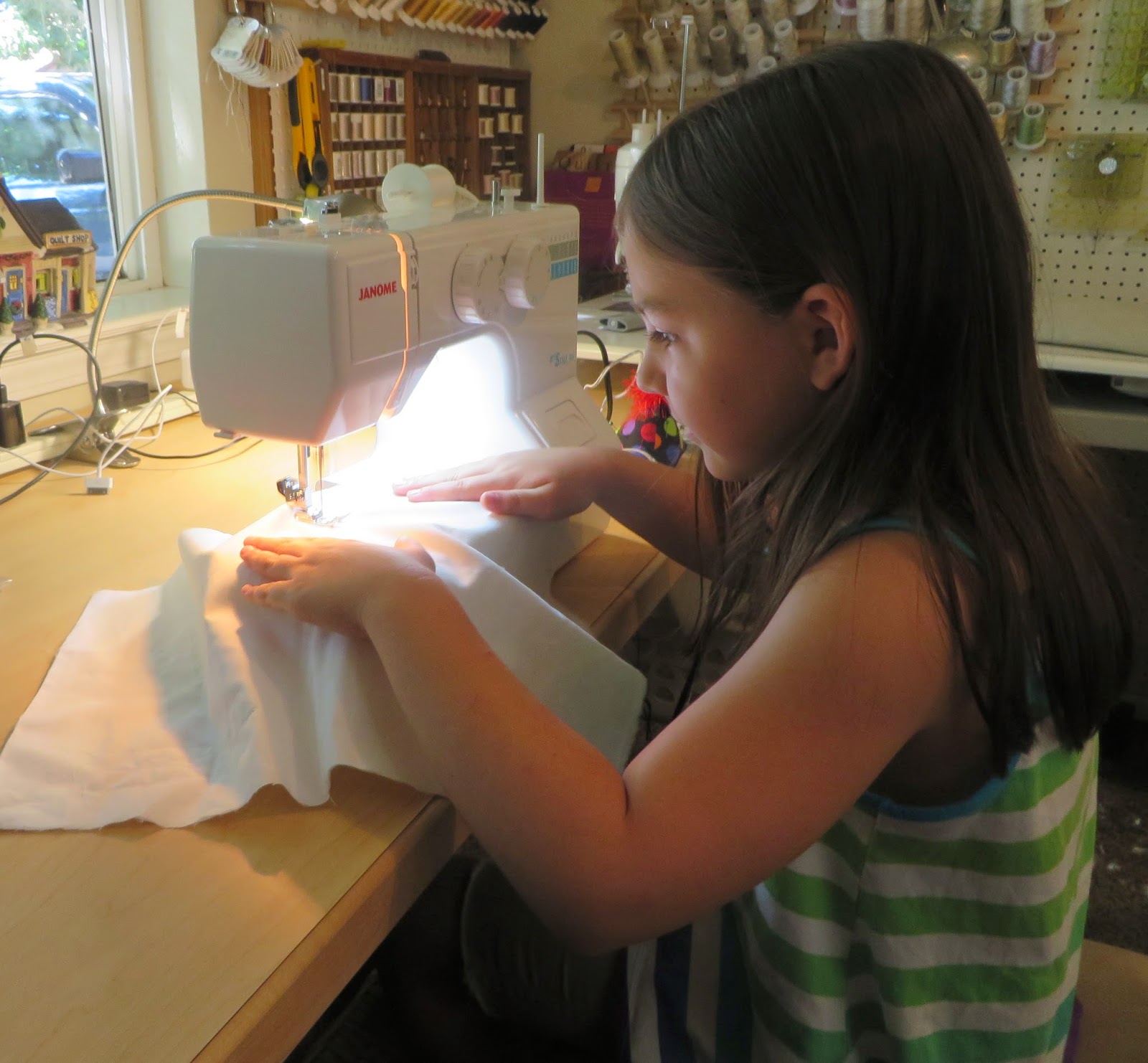 Cindy Needham: "Nana Cindy" Days...Teaching the Girls to Sew!