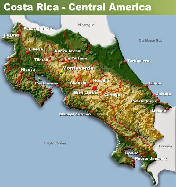 Relieve de Costa Rica.: abril 2015