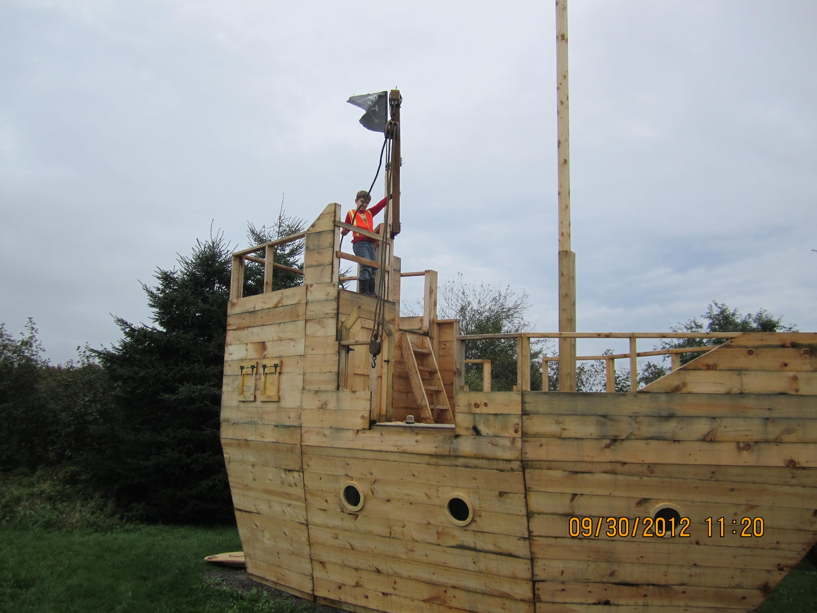 Backyard Kidz: Backyard Pirate Ship Playhouse - rained out - AGAIN