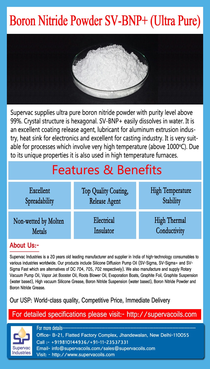 Vacuum Technology Simplified: Boron Nitride Powder: SV-BNP+ (Supervac ...