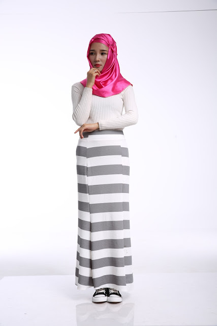 Modern Style Muslimah: Muslimah Long Skirt Horizontal Stripe