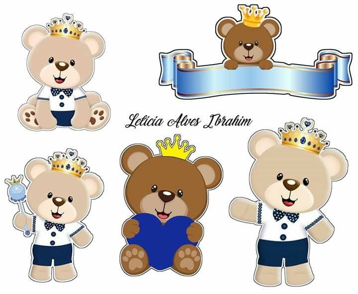 Baby Bear Prince in Blue: Free Printable Cake Toppers. - Oh My Baby!