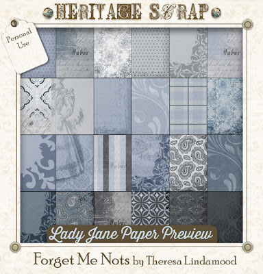 Forget Me Nots Design: NEW: Lady Jane Digital Scrapbooking Kit