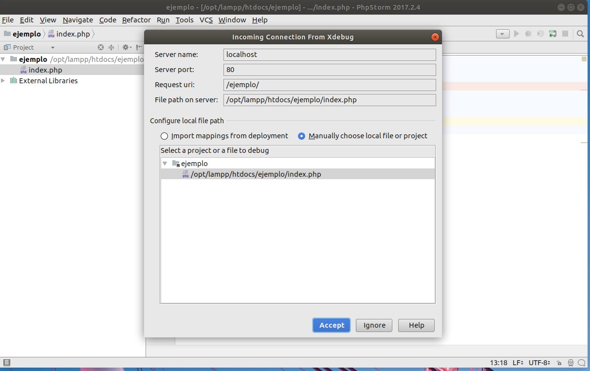 xdebug + phpstorm + ubuntu + postman