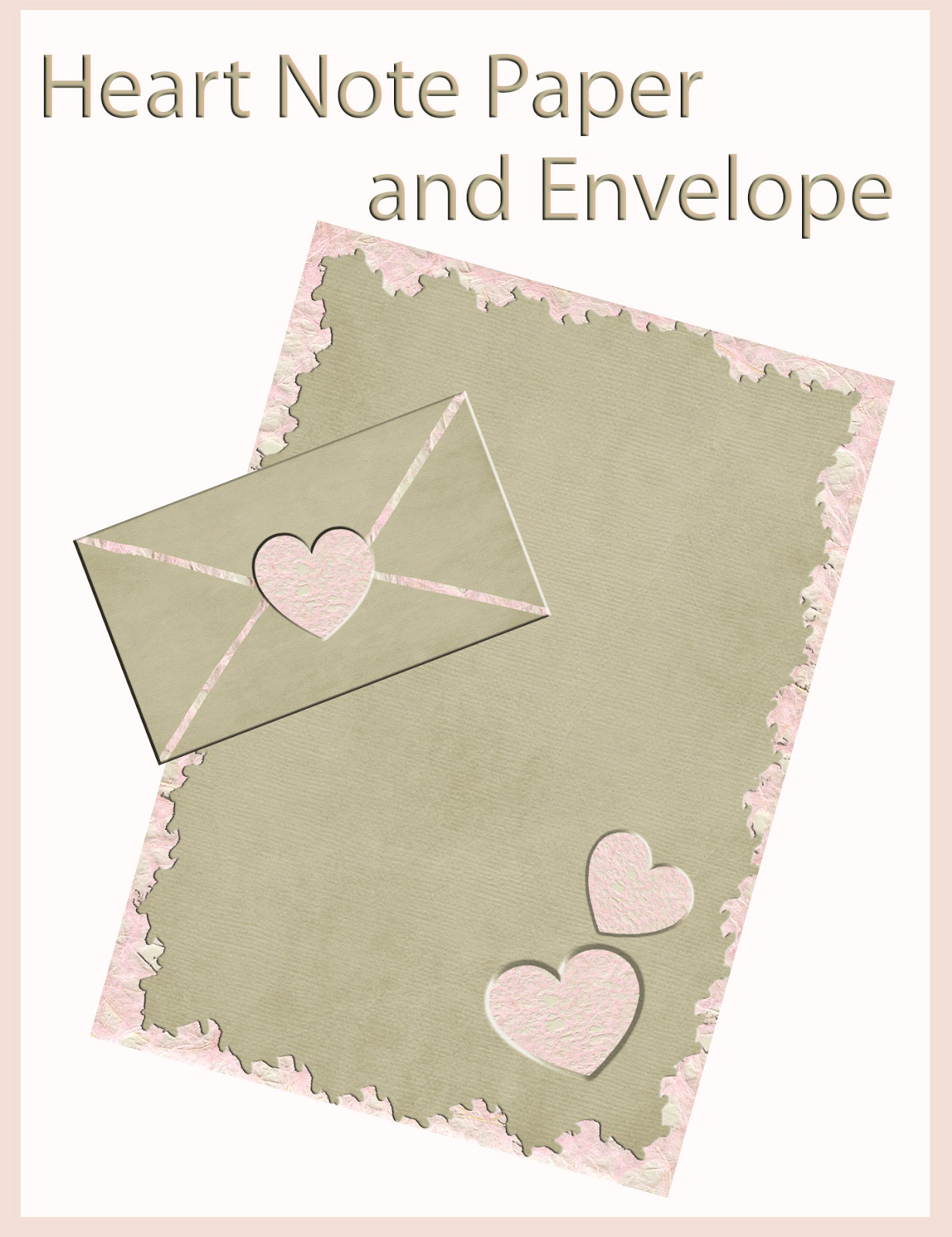 Free Heart Note Paper and Envelope | ibjennyjenny Free Resources