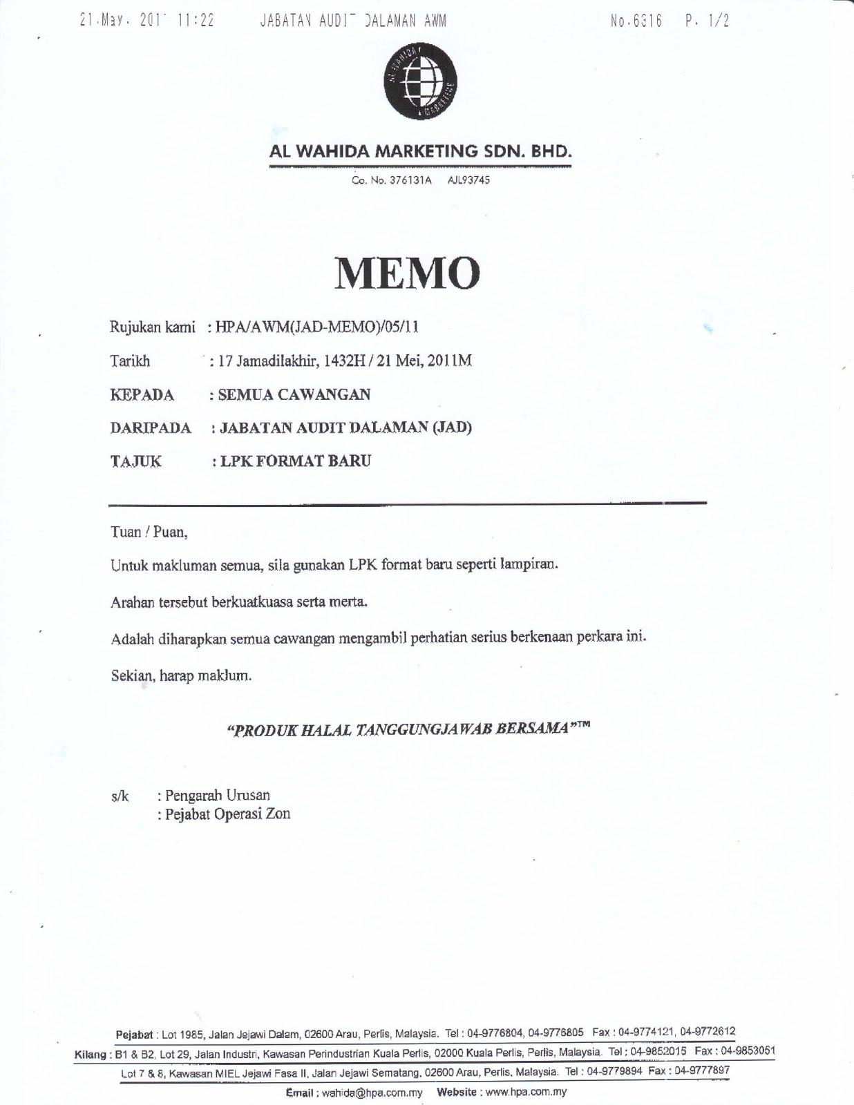 Contoh Surat Rasmi Memo Havenafefriedman - Riset