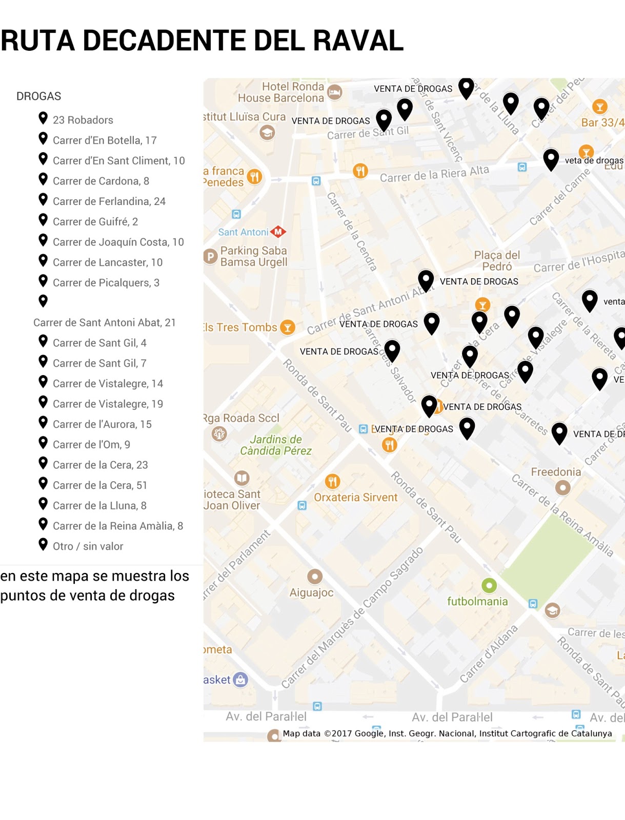 El Raval: Mapa de los narcopisos detectados en el Raval por los propios ...