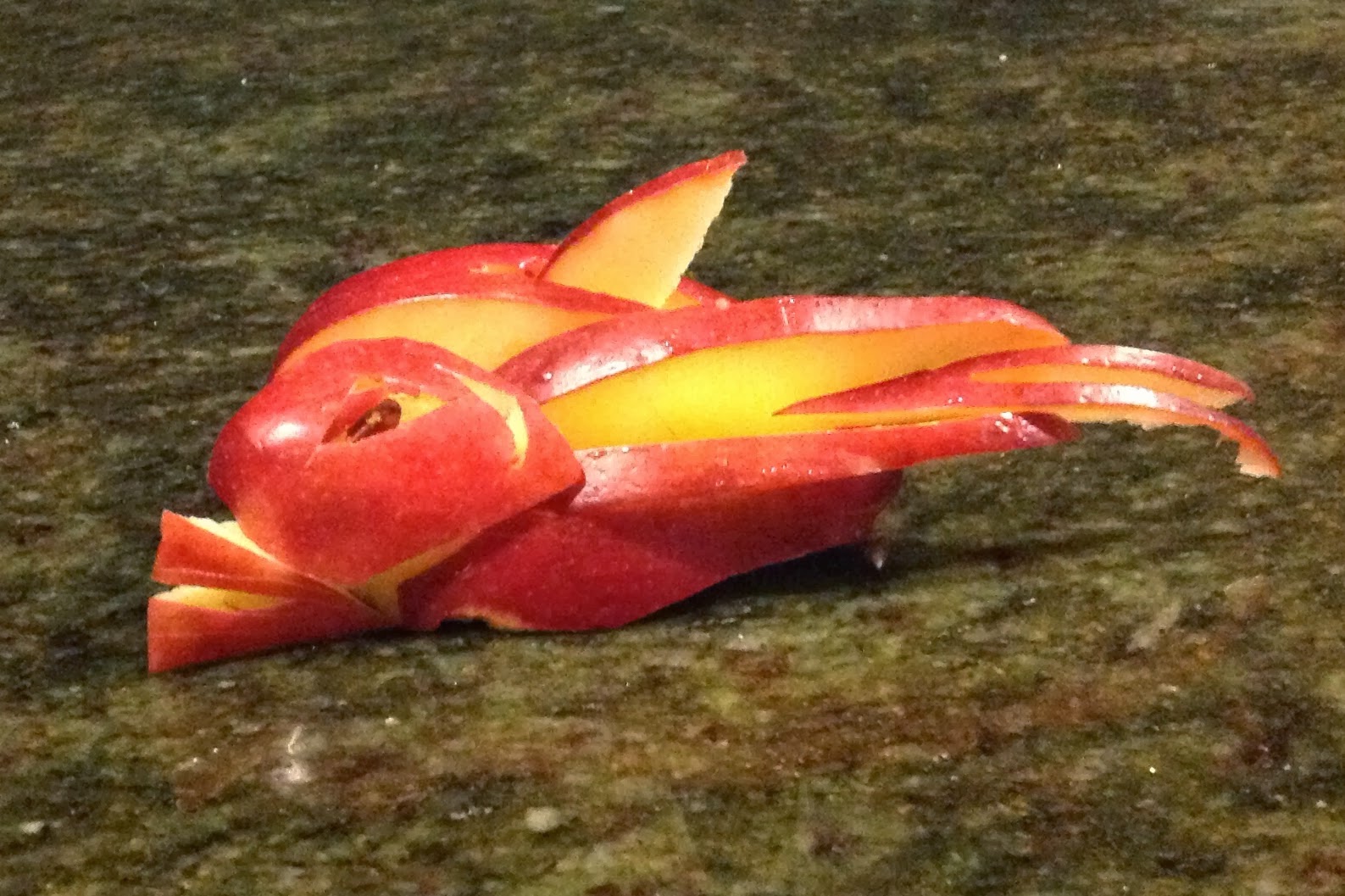 365 days of fish: Day 155 - Carved apple fish.