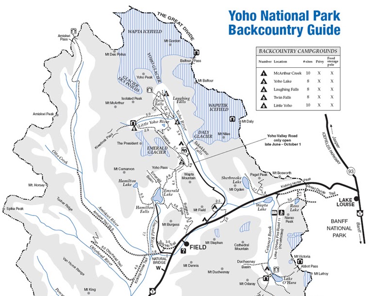 Yoho National Park Map